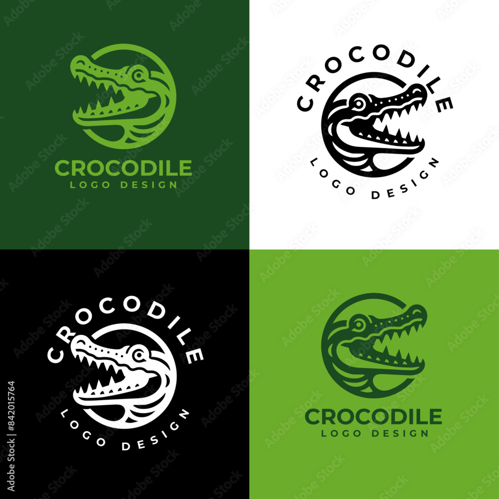 Vetor de Crocodile Logo Vector, Crocodile head logo, Alligator logo ...