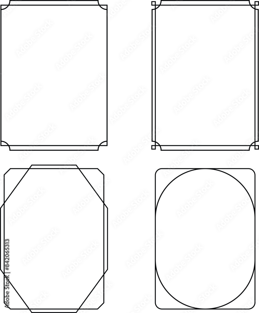 Simple Border Line Frame Design Shapes Stock Vector | Adobe Stock