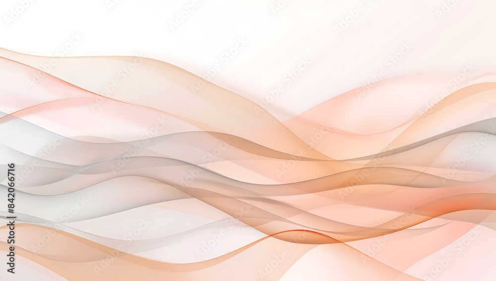 abstract wavy background, peach and grey color palette, simple flat ...
