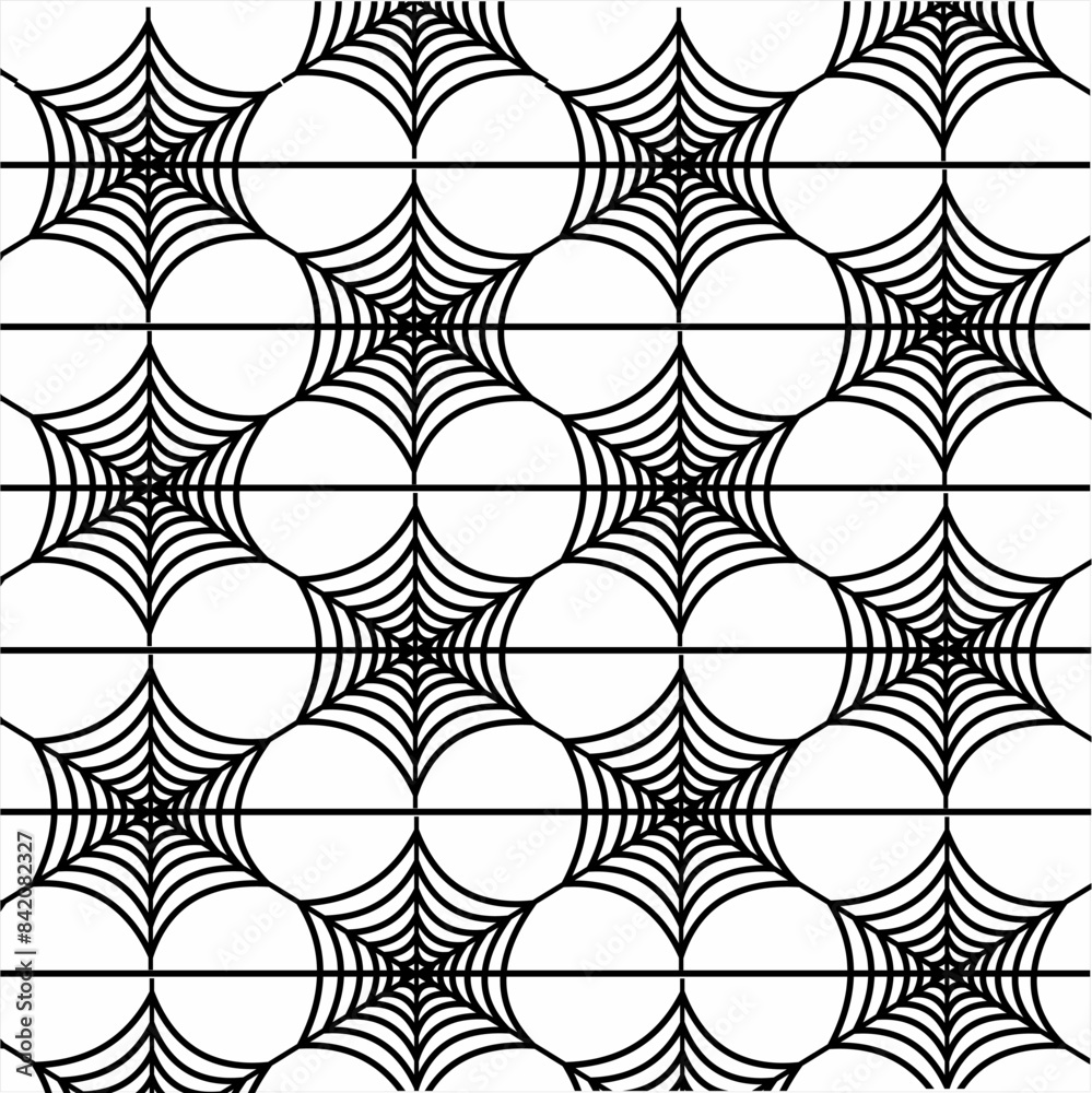 Seamless spider web design pattern with clover leaf concept in negative ...