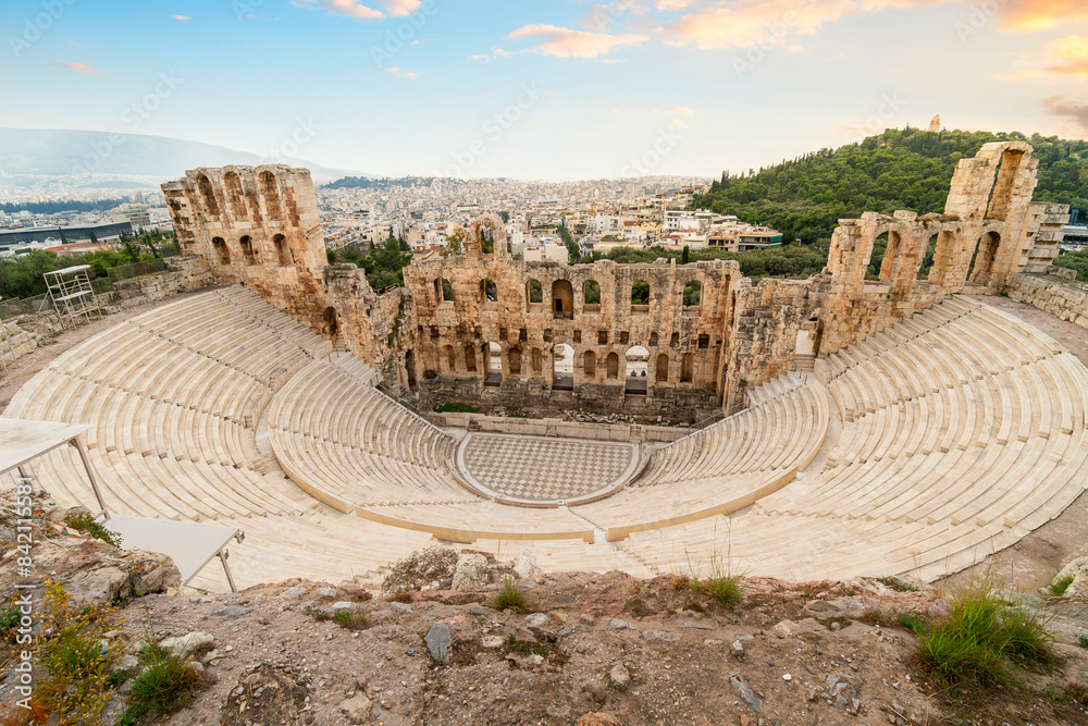 Full view from above of the Odeon of Herodes Atticus, the ancient ...