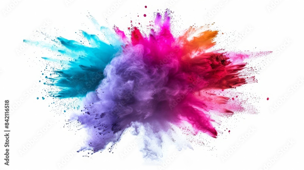 Vividly colored ink falls into water, mixing and swirling as it ...