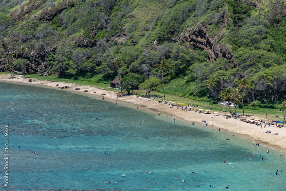 Hanauma bay is a marine embayment formed within a tuff ring and located ...