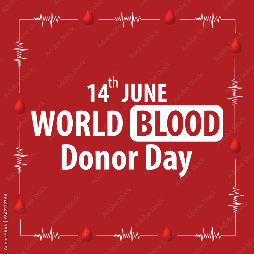 World Blood Donor Day outline heart and hand vector illustration. Blood ...