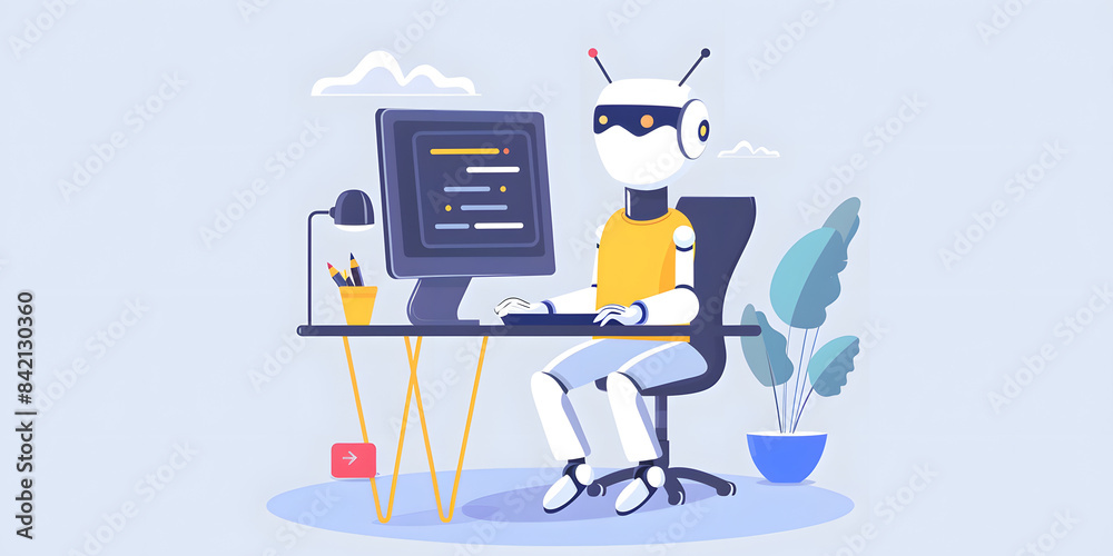 icon Illustration of Artificial intelligence chat bot with email icon ...