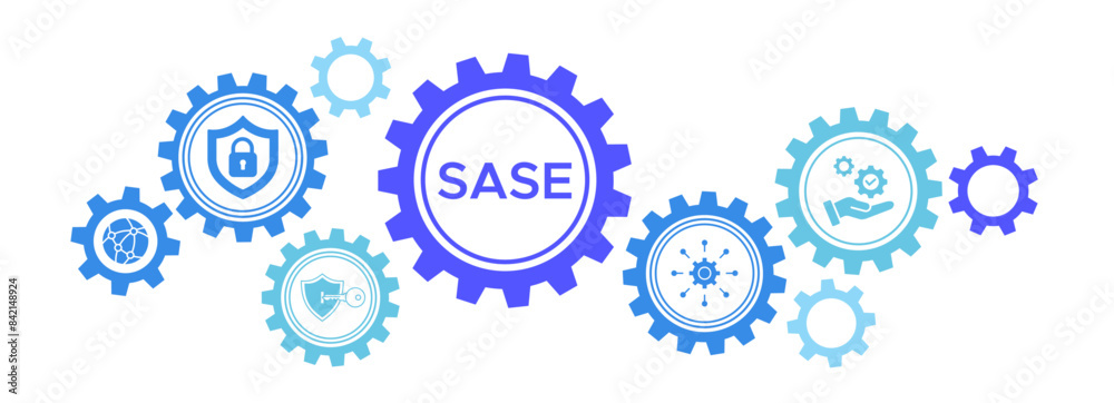 SASE banner web icon vector illustration concept of secure access ...