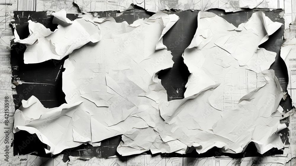 An artistic representation of crumpled white paper placed on top of ...