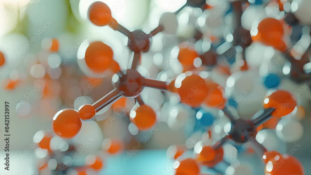 A 3D molecular model displayed on a computer screen highlighting the ...