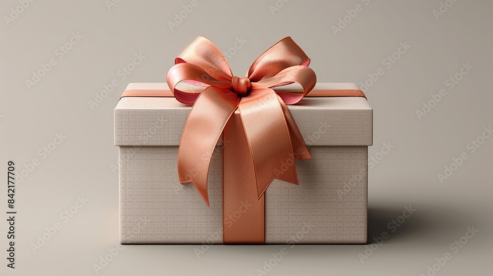 Gift Box with Ribbon:a gift box with a ribbon, isolated on a ...