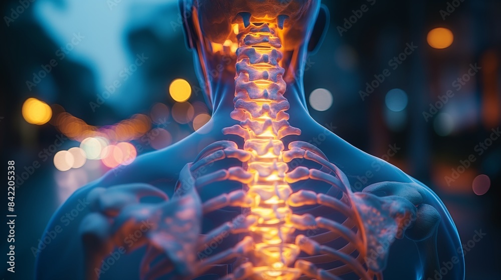 Spinal Cord and Neck Anatomy Illustration. Illustration showing the ...