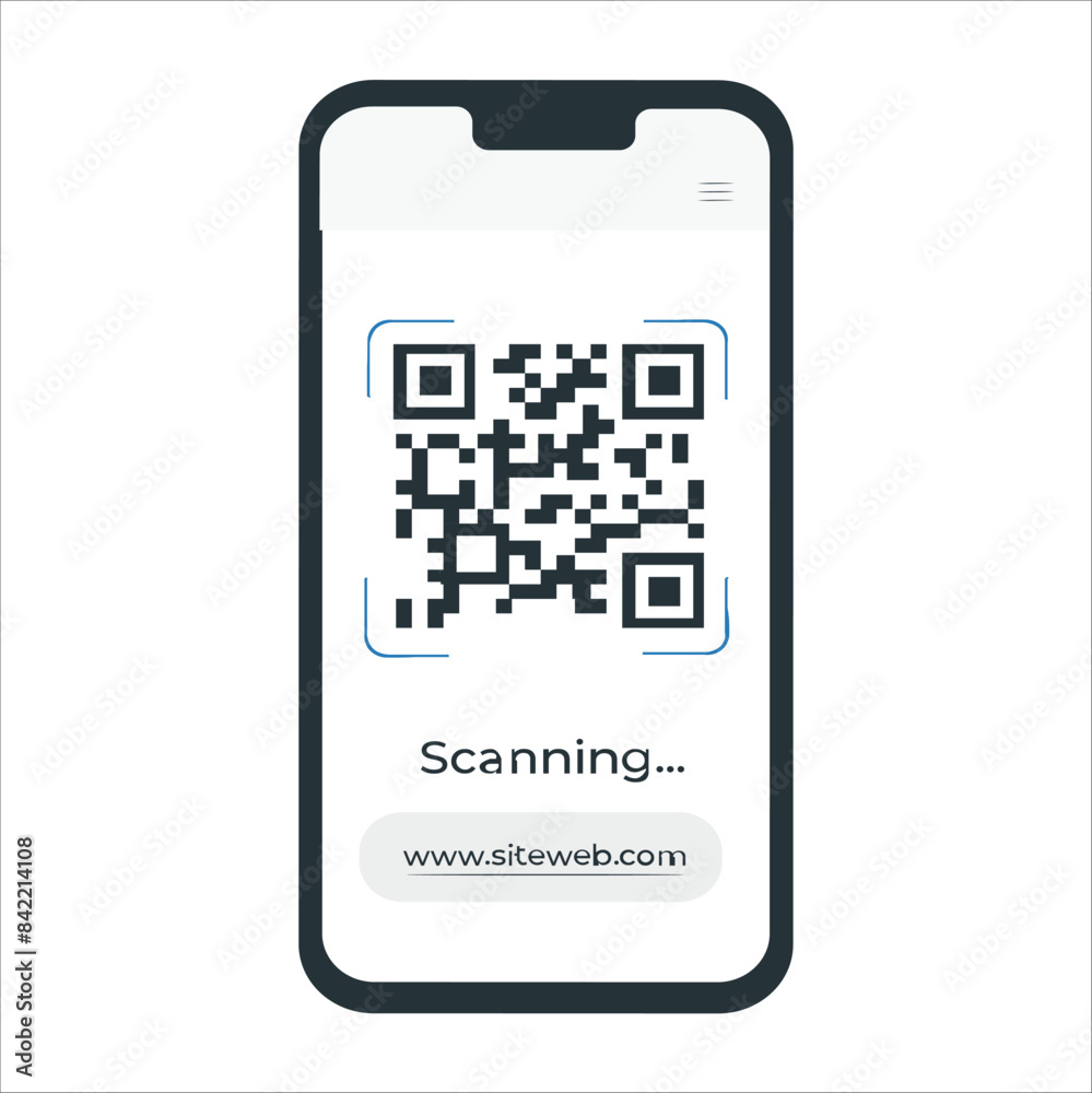 3D rendering of qr code scanning and mobile phone online payment ...