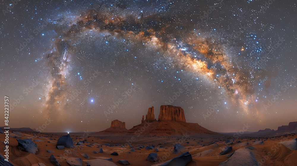 breathtaking view of the Milky Way from the surface of Mars with the ...