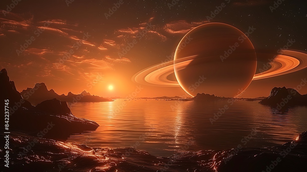 detailed image of the methane lakes on Titan Saturn's largest moon with ...