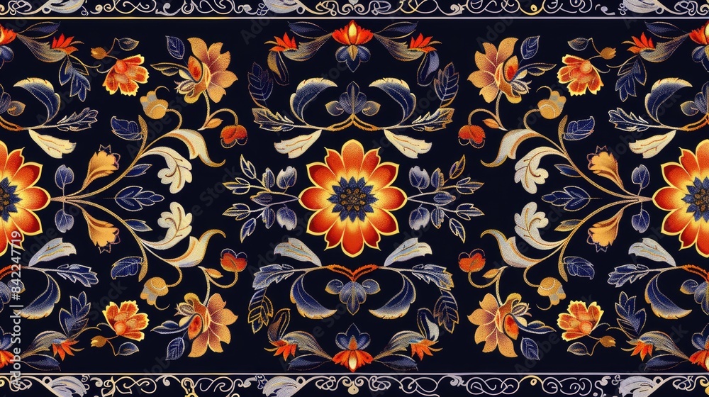 Traditional Mughal Border Design for Digital Printing Stock ...