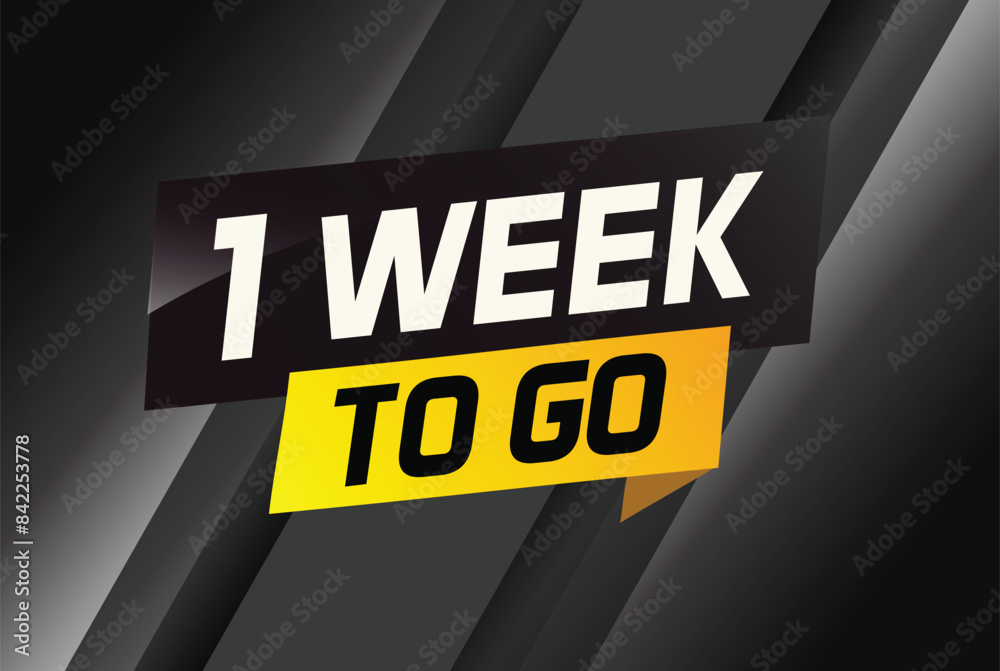 1 week to go word concept vector illustration and 3d style for use ...