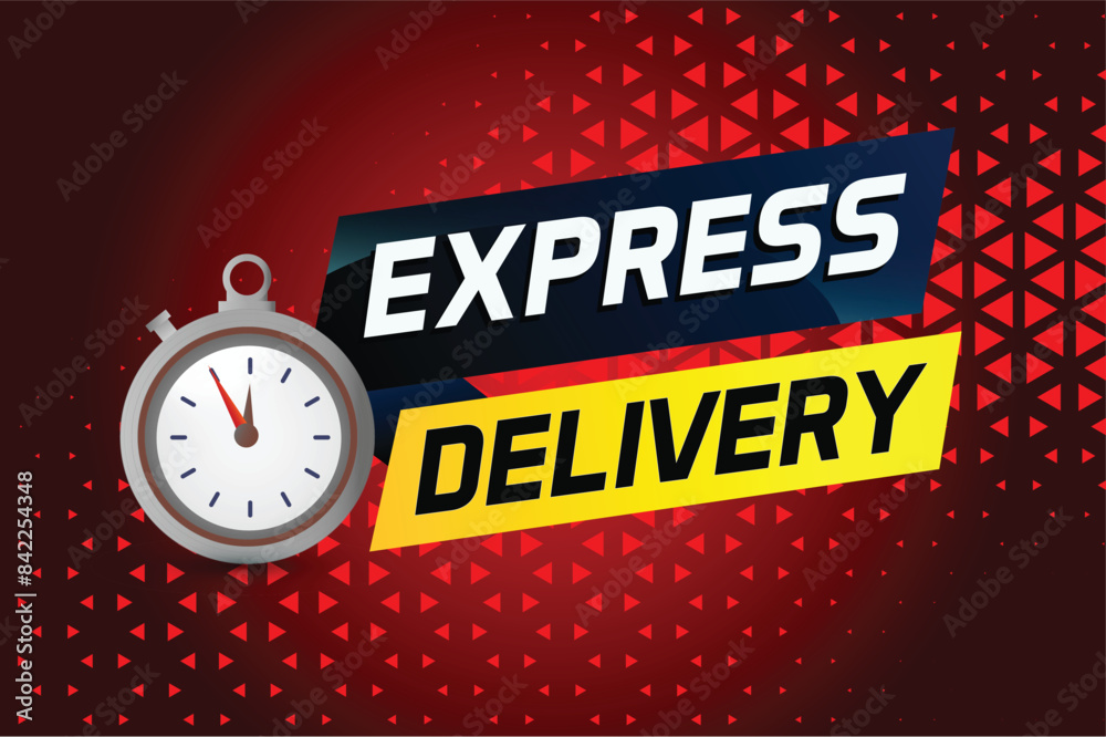 Express delivery word concept vector illustration with stopwatch style ...