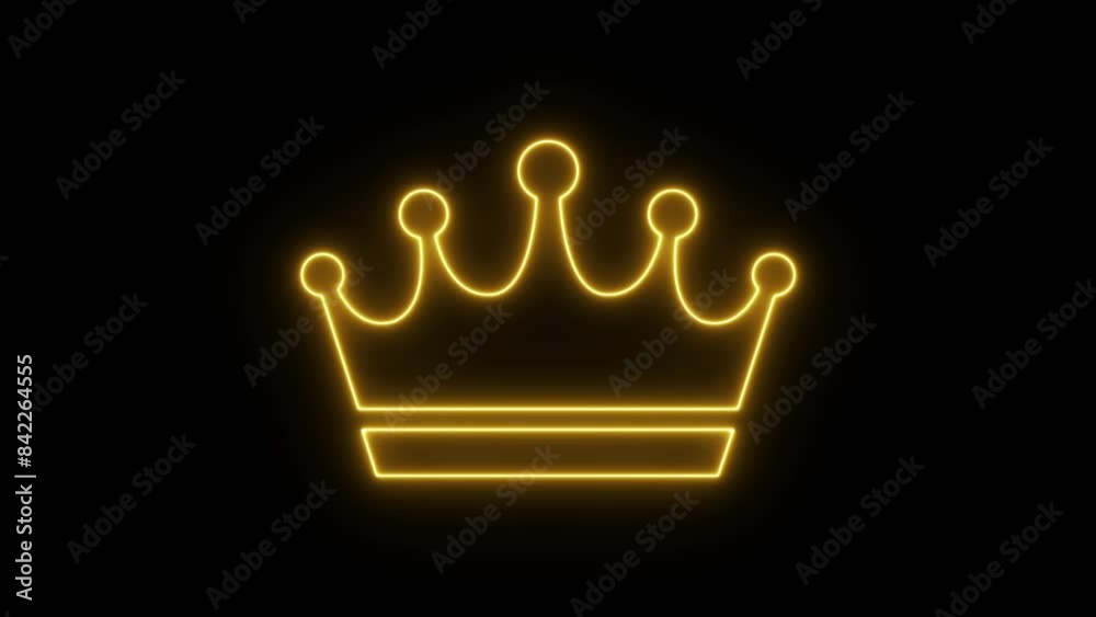 neon king queen crown animated king queen crown icon neon logo icon ...