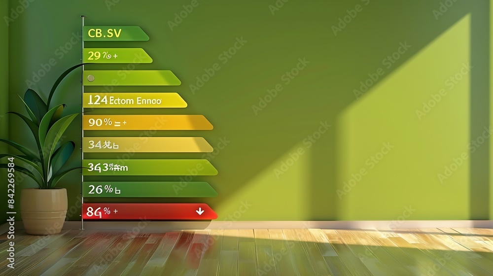 Energy efficiency rating labels promoting low consumption and efficient ...