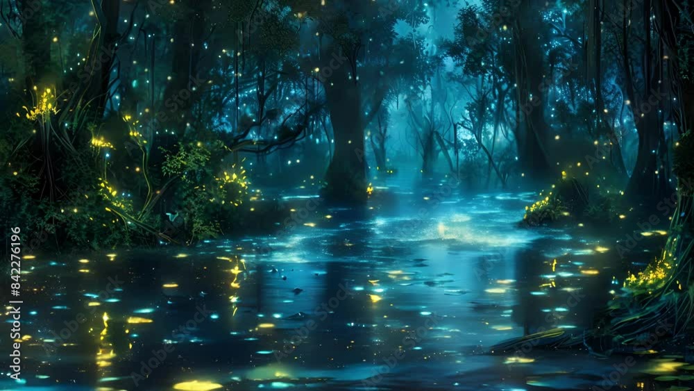 Underneath the surface of the bioluminescent bayou millions of tiny ...