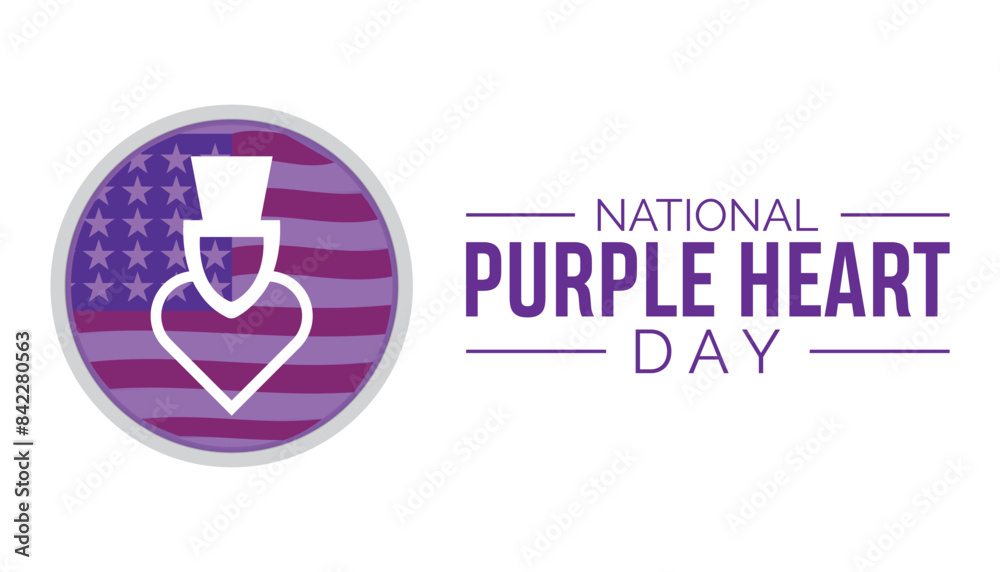 National Purple heart day is observed every year on August.banner ...