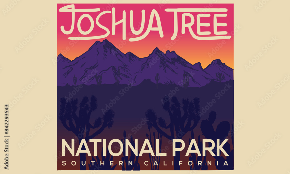 Joshua tree graphic print design for t shirt, poster, sticker and ...