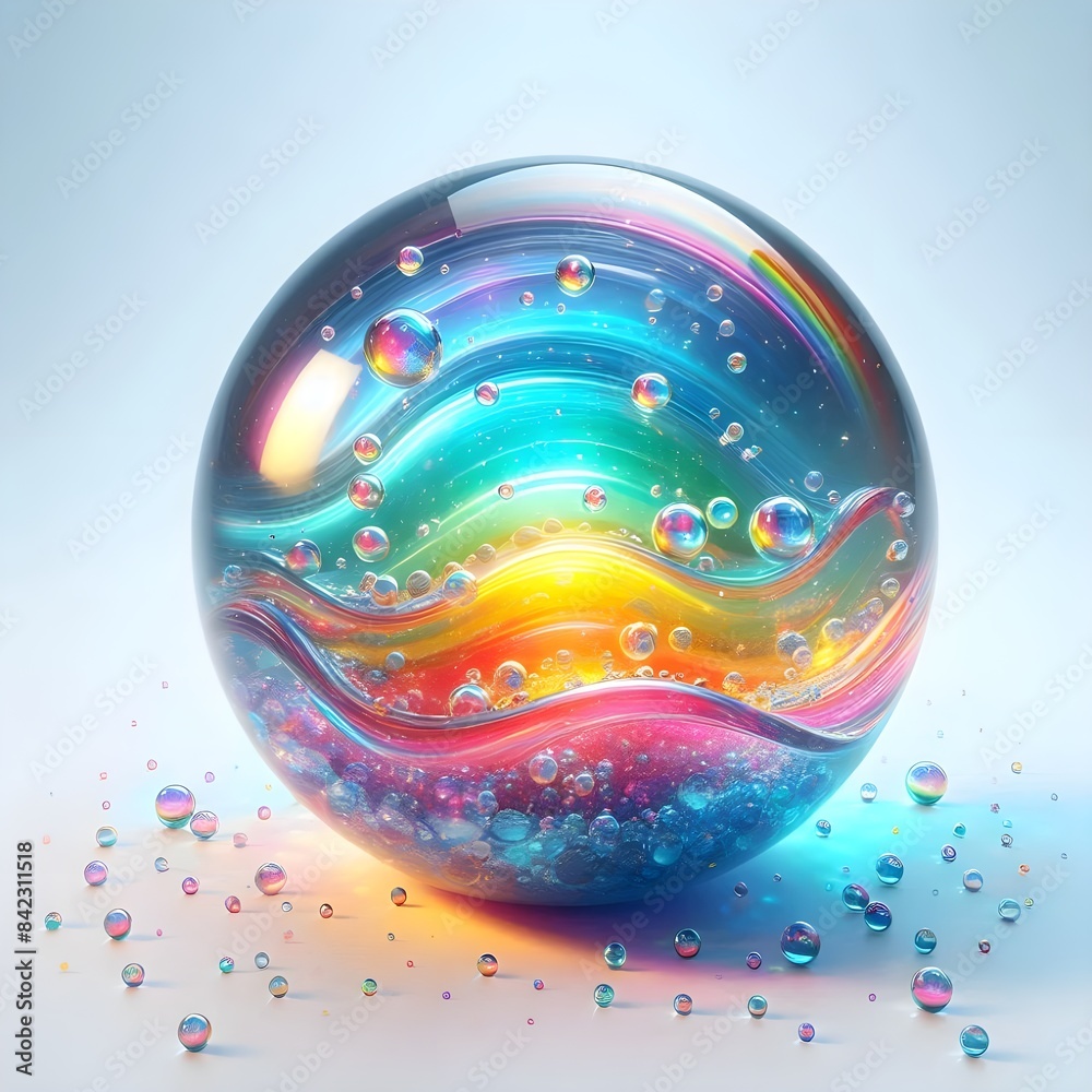 abstract colorful background with bubbles, Watercolor of Indian Goli ...