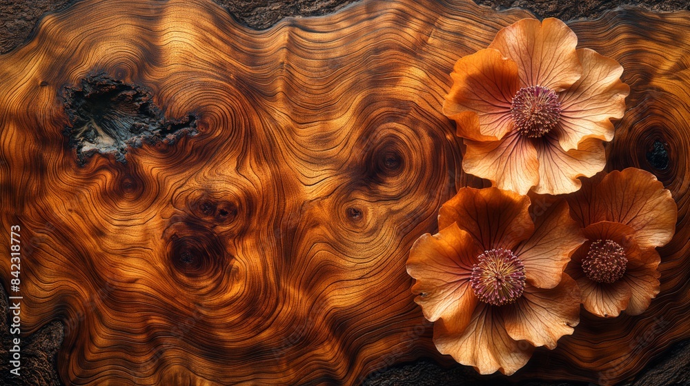 Natural Beauty of Indian Fig Wood Texture Background with Intricate ...