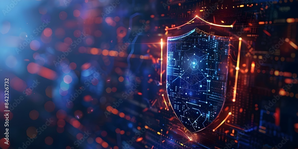 Photorealistic Cybersecurity Logo Design with Digital Crest and Sleek ...