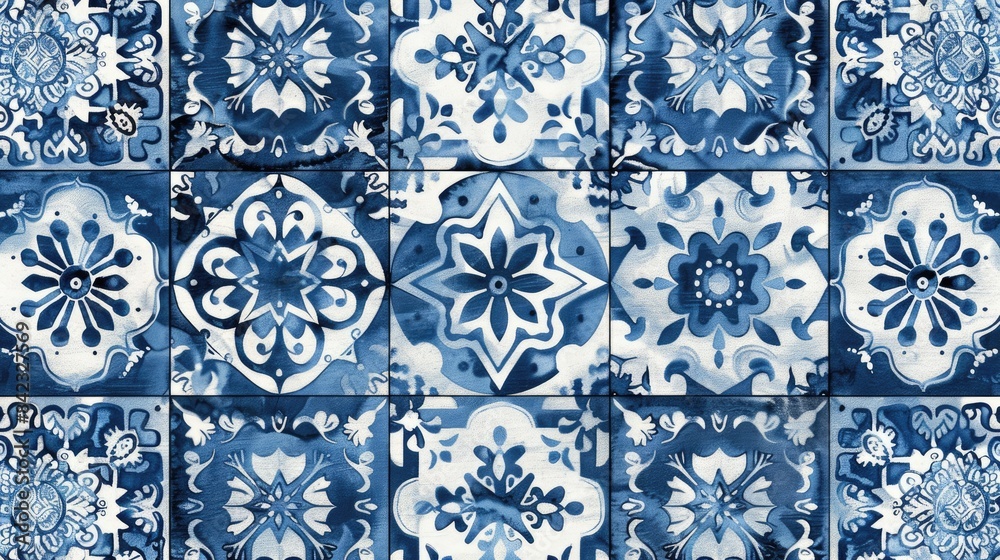 Hand drawn geometric patterns on traditional fabric Vintage bohemian ...