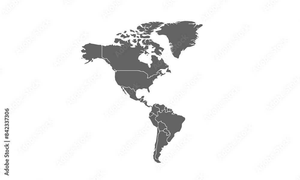 America map isolated on white background. for website layouts, reports ...