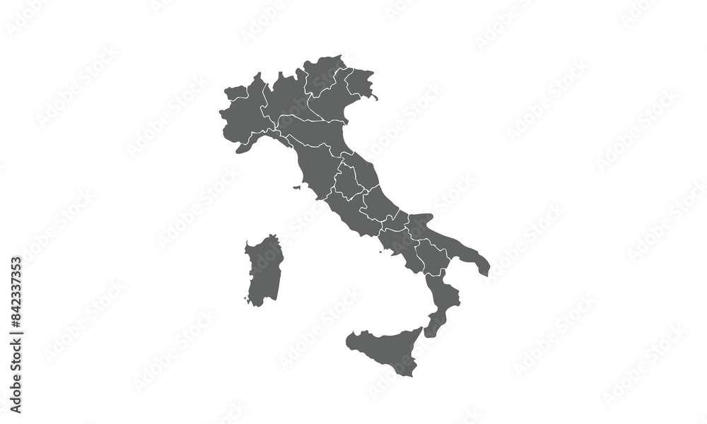 italy map isolated on white background. for website layouts, reports ...