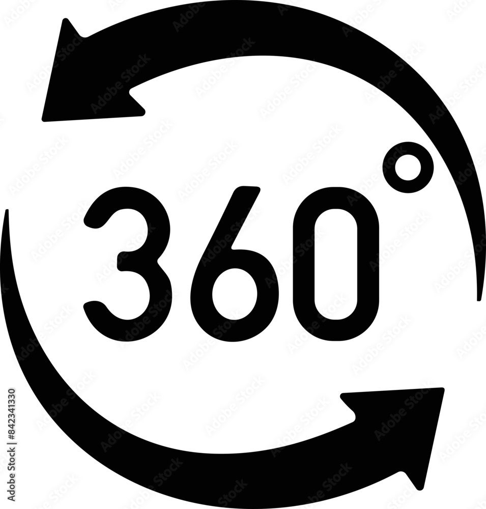 Round signs with arrows rotation angle to 360 degrees. 360 degree ...