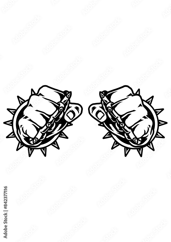 Vetor de Knuckle Fist with Steel Illustration, Knuckle Clipart, Fist ...
