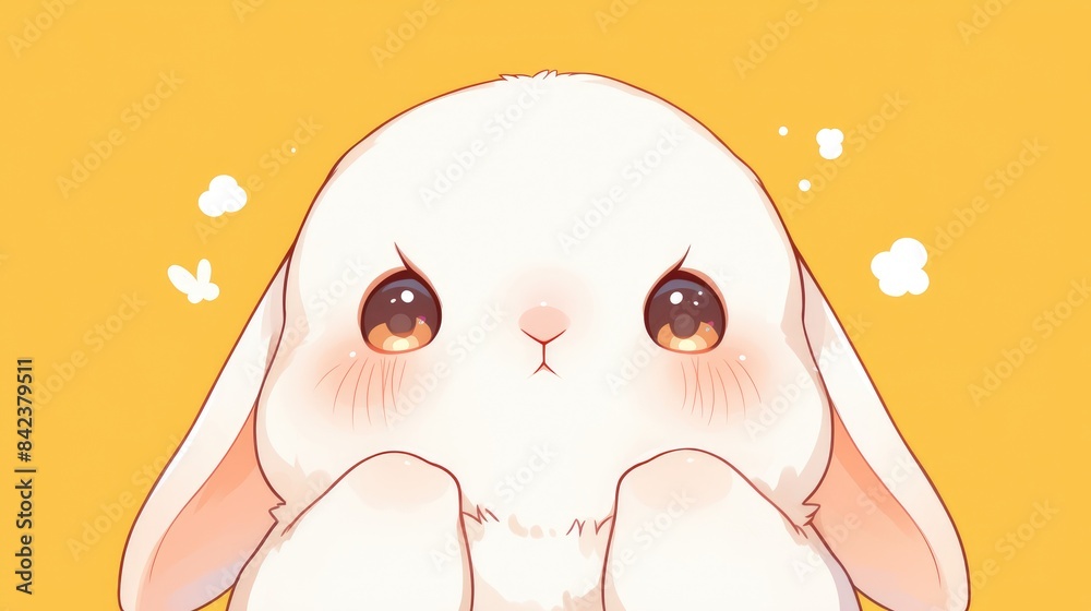 Indulge in the whimsical delight of a charming rabbit cartoon with an ...