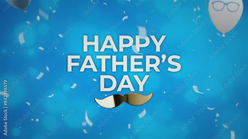 Fathers day wish with dynamic blue animation. Celebrate Father's Day ...