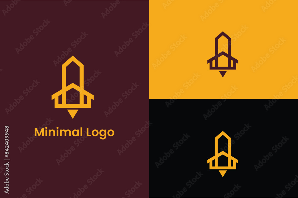 space rocket logo, home service logo, home and rocket logo, rocket city ...