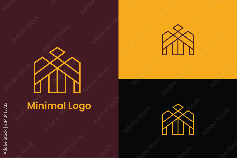 abstract minimalist letter M iconic jewellery logo, letter M diamond ...