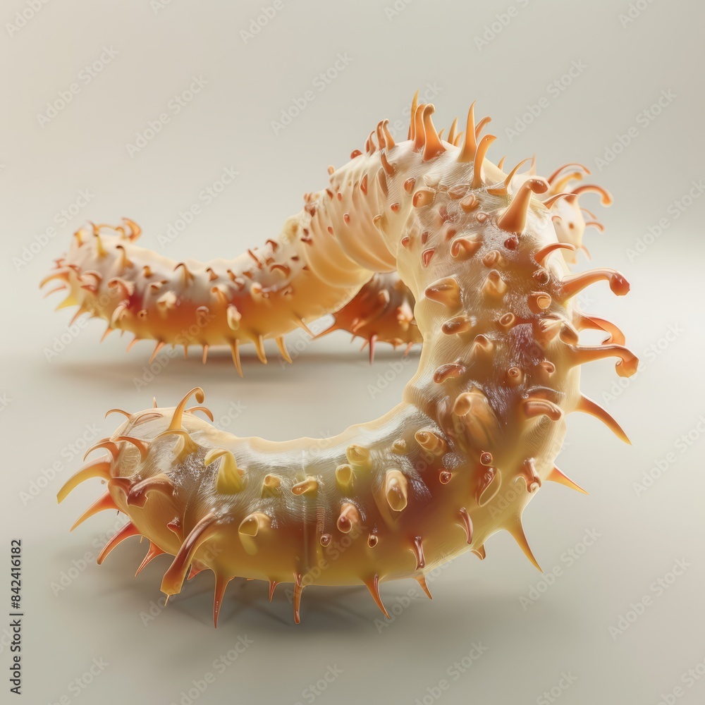3D Microscopic Illustration of Parasitic Worm with Isolated Background ...