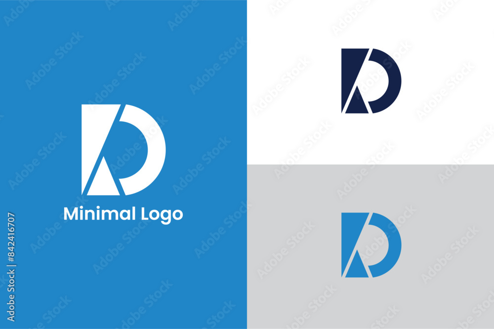 initial letter D abstract emblem logo, letter DI corporate company logo ...