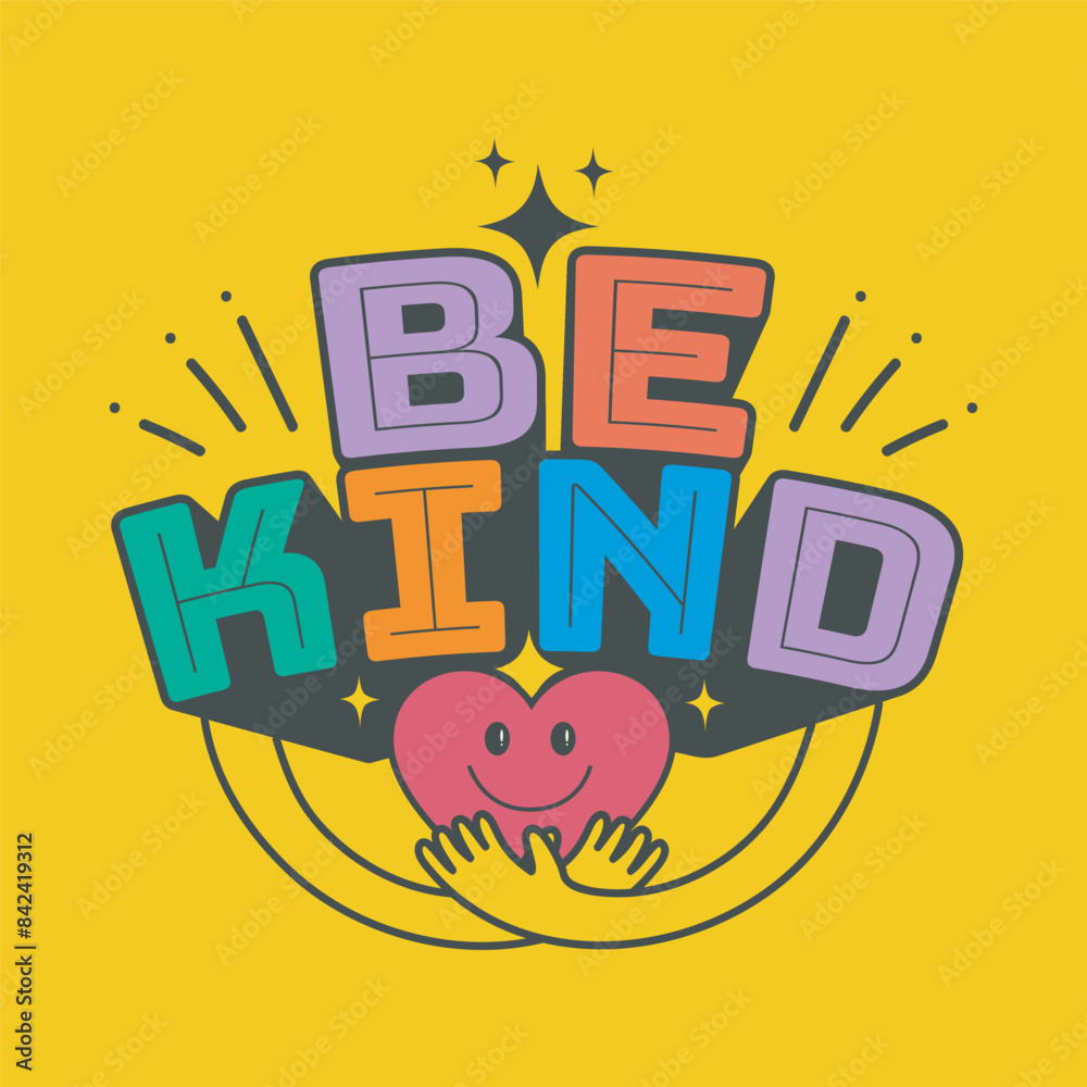 Be kind trendy colorful typography vector illustration for t shirt ...