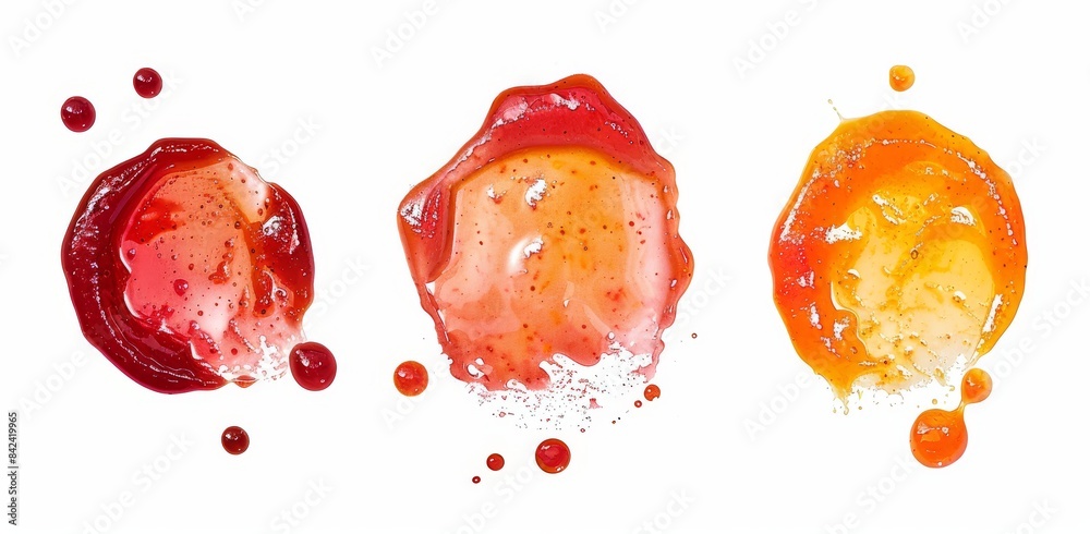 Ketchup stain blob, spill, splash isolated on white background, top ...