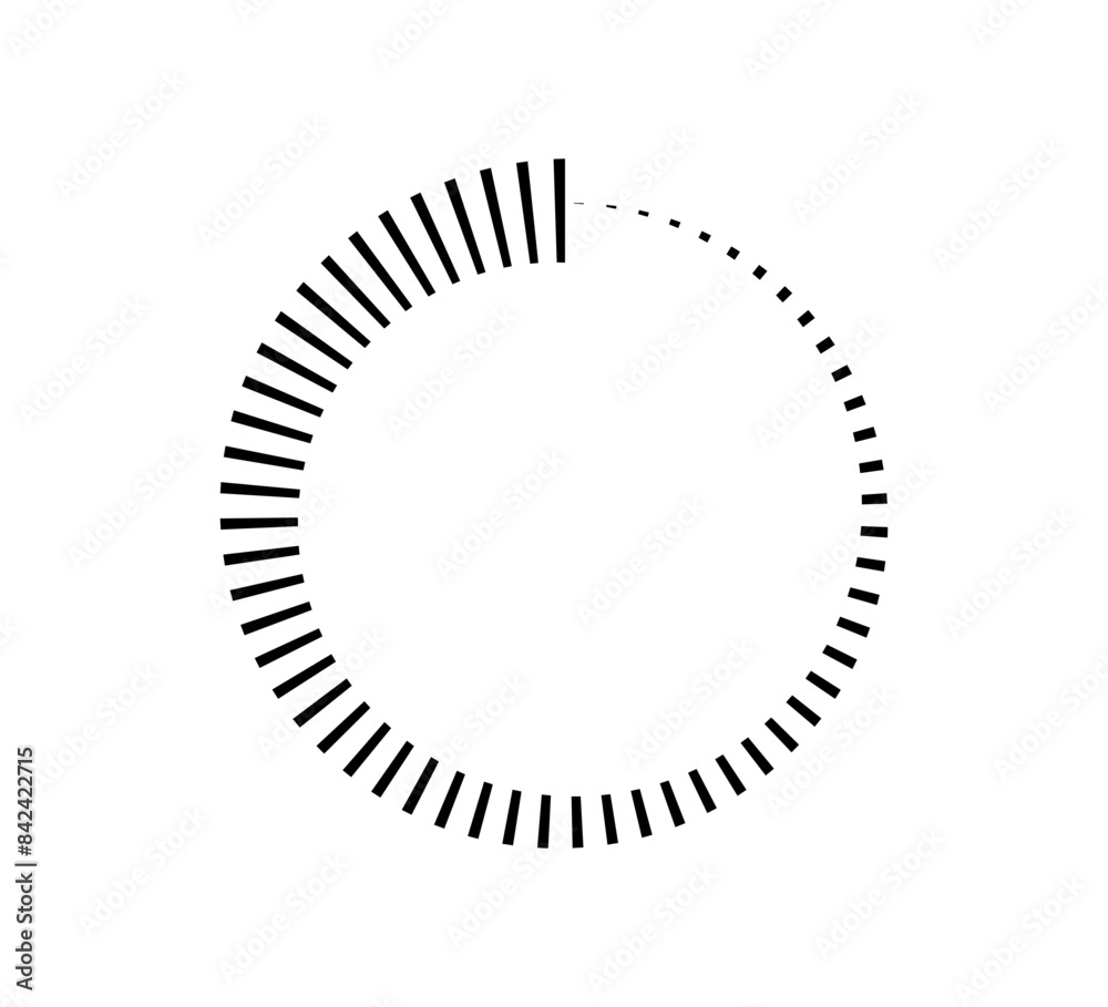 Circle countdown icon. Time clock symbol. Timer measure. Line and dot ...