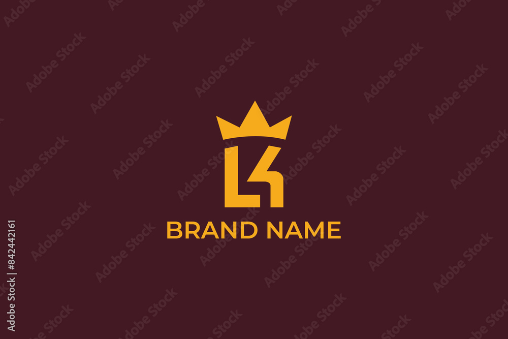letter LK iconic logo, letter LK king crown logo, crown and media ...