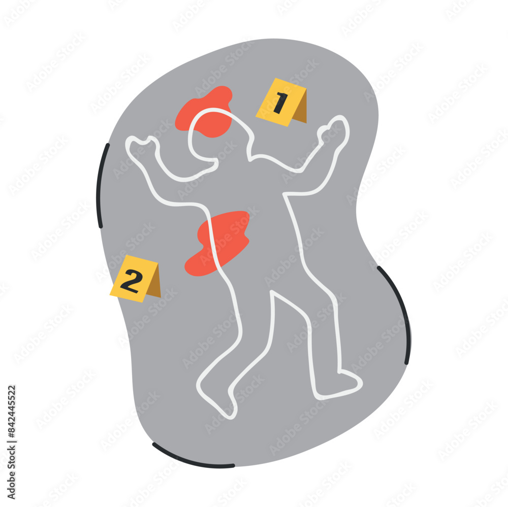 Murder scene icon clipart avatar logotype isolated vector illustration ...