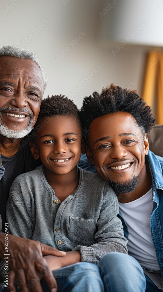 Happy Multi-Generational African American Family Bonding At Home ...