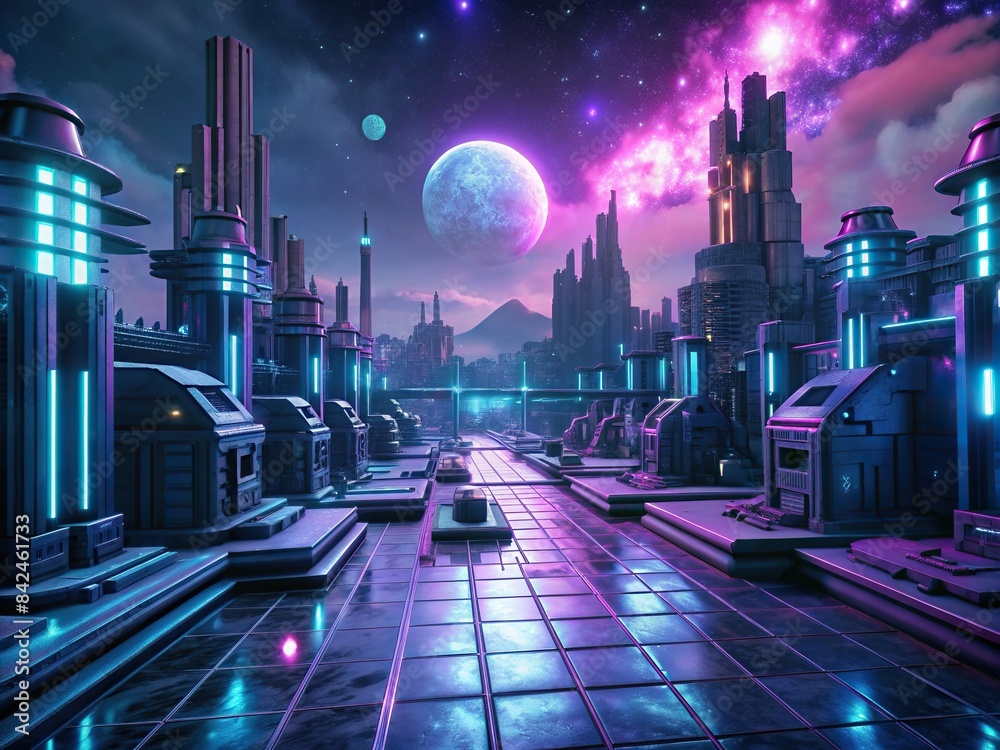 Ilustração do Stock: Seamless HDRI environment map of futuristic ...