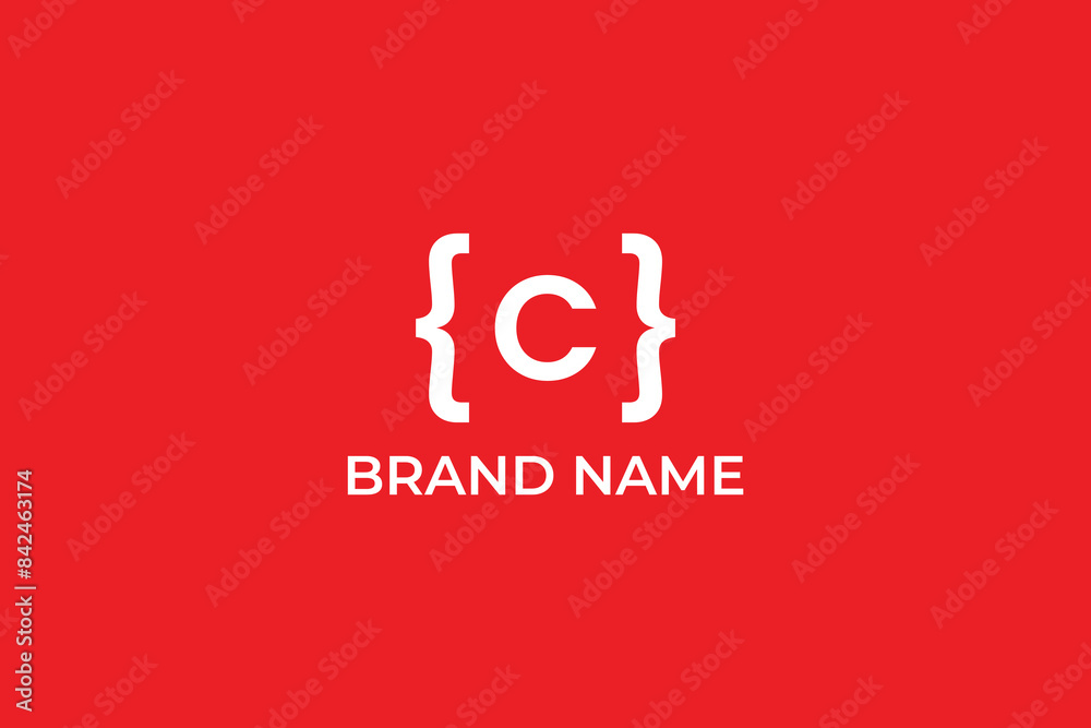 initial letter C education logo, letter C coding logo, letter C and ...