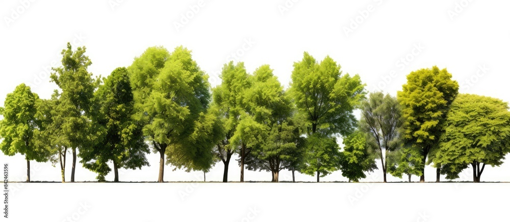 Tree line in isolation with a checkered background, featuring a row of ...