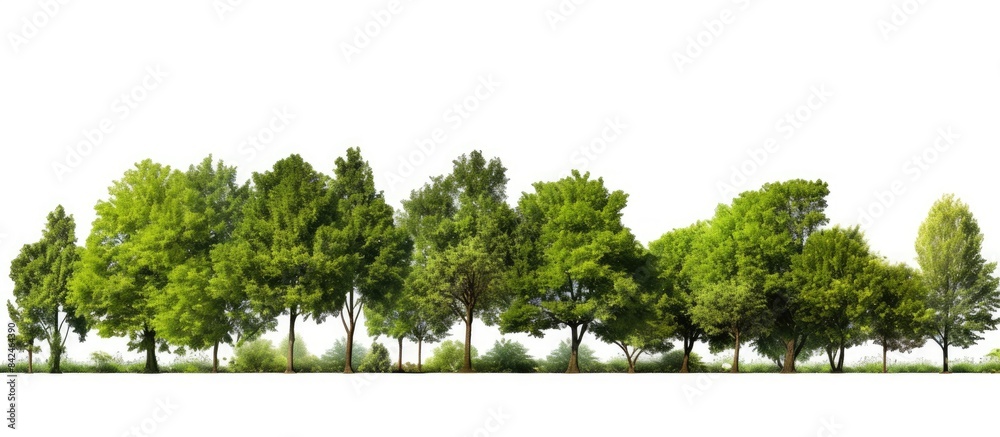Tree line in isolation with a checkered background, featuring a row of ...
