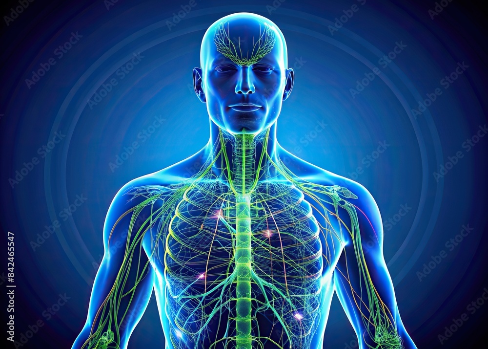 Anatomy of human lymph nodes system, lymph nodes, human body, medical ...